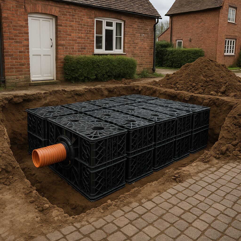Attenuation Tank Install - Drainage & Water Management & Block Paving