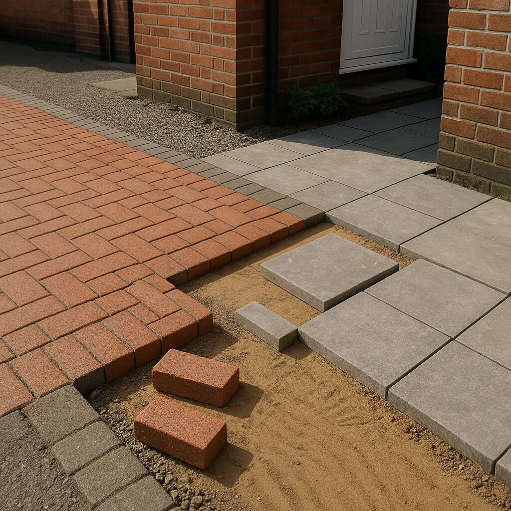 Lay Paving Around Corner 90 Degrees - Paving Installation & Concrete