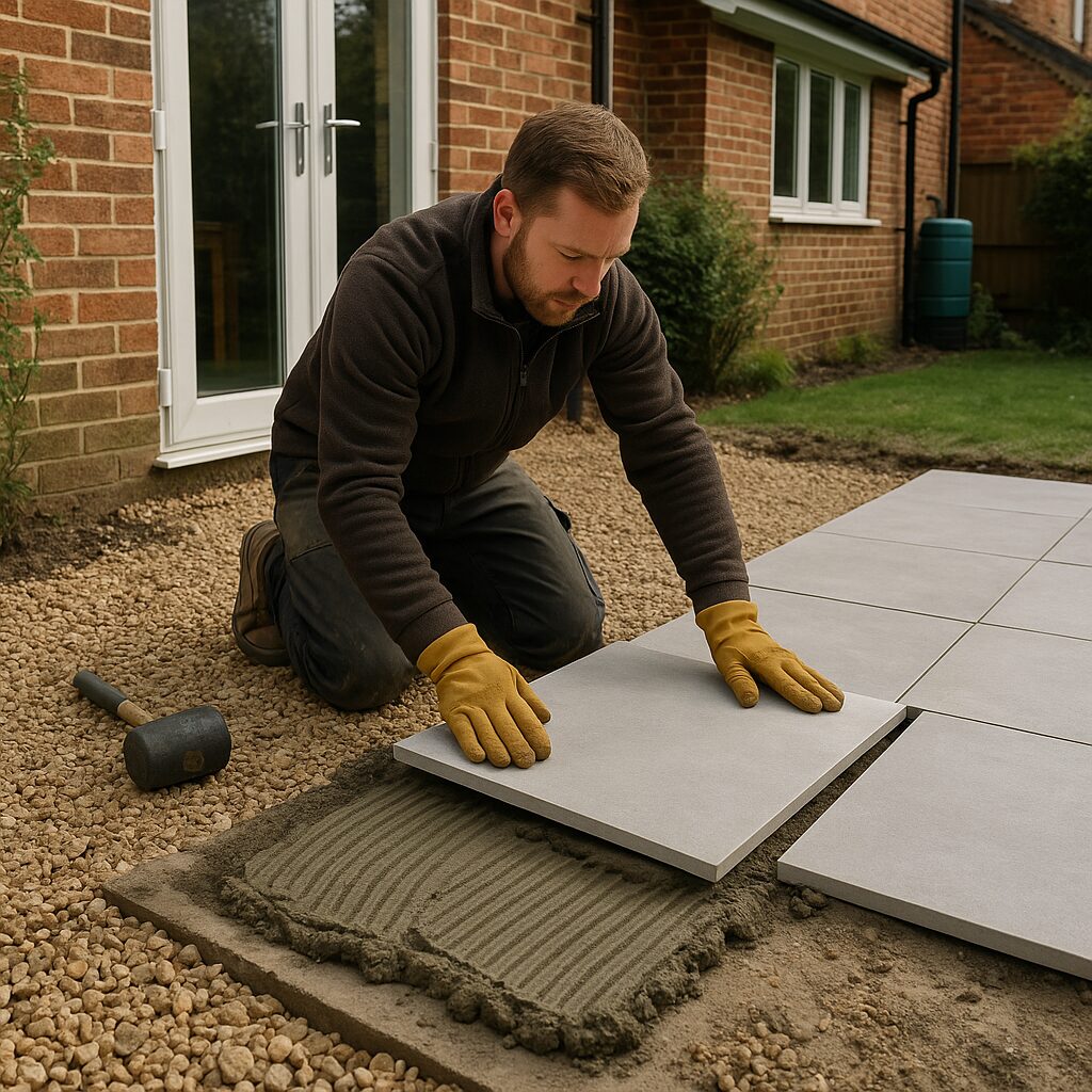 Lay Porcelain Paving On Mortar Bed - Paving Installation & Drainage