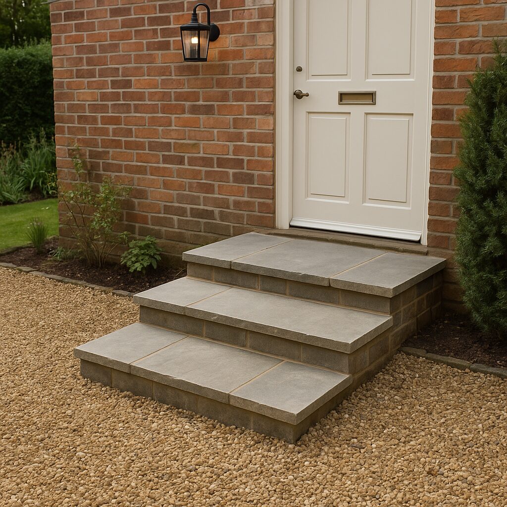 Step Paving Up To Door Thresholds - Paving Installation & Concrete
