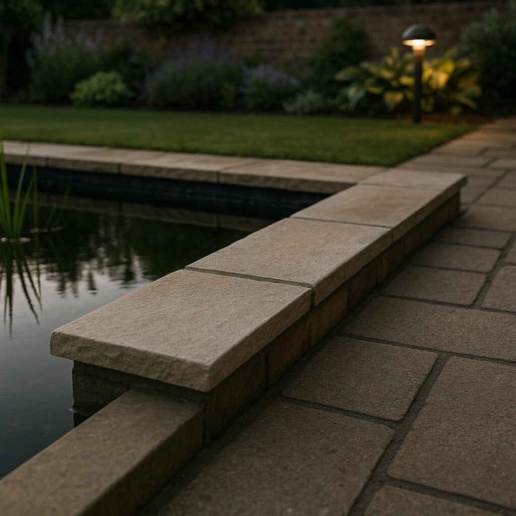 Pond Edge Coping - Water Features & Ponds & Block Paving