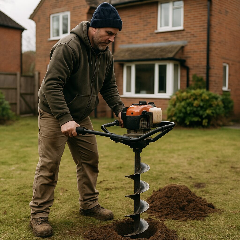 Using A Auger For Hole Boring - Tools & Equipment & Landscaping