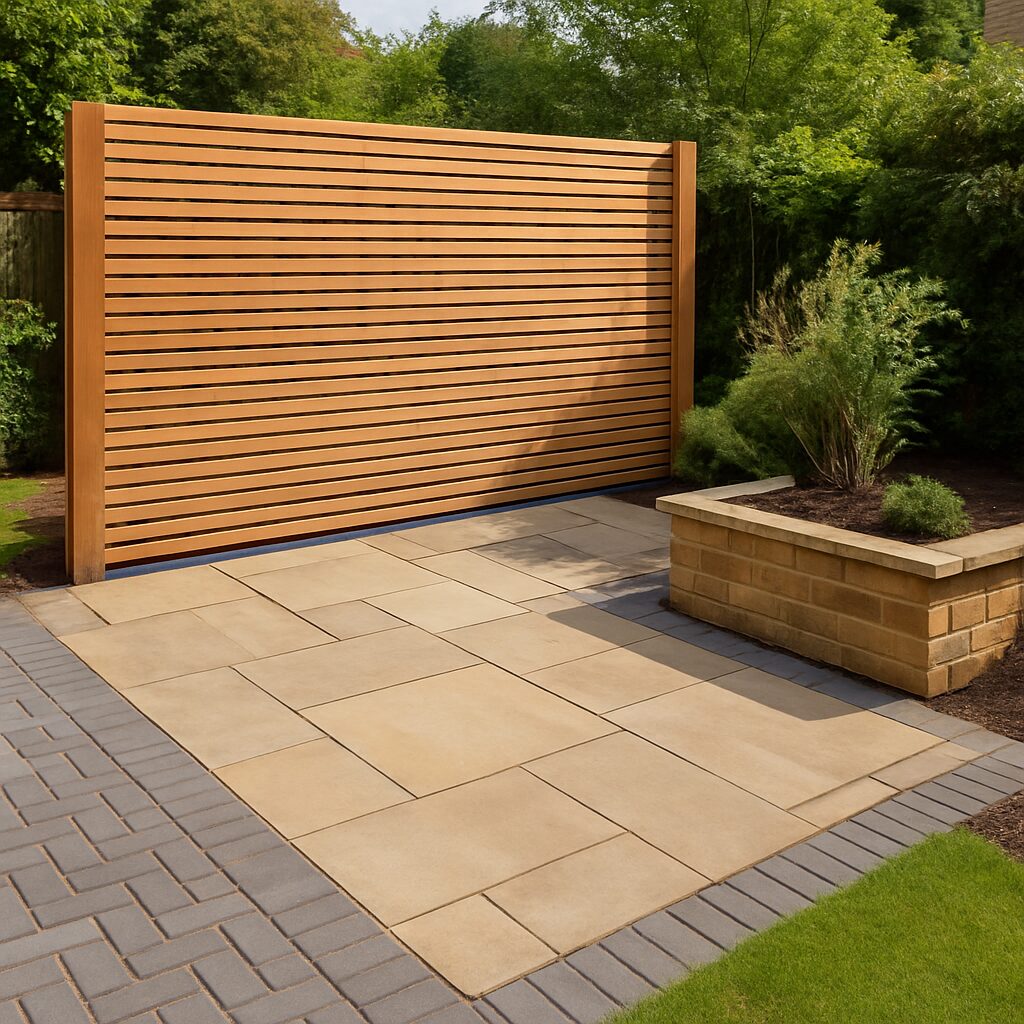 Wooden Screen Privacy - Hard Landscaping Features & Block Paving
