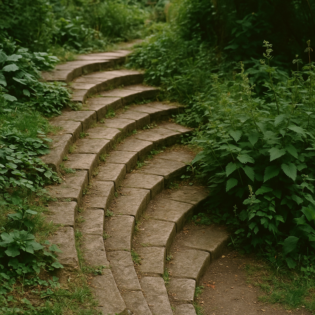 Curved Garden Steps - Landscaping Structures & Landscaping