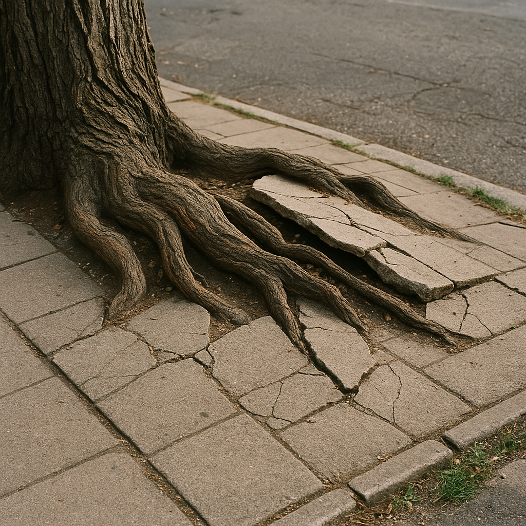 Tree Root Damage Pavement - Maintenance & Repair & Retaining Wall