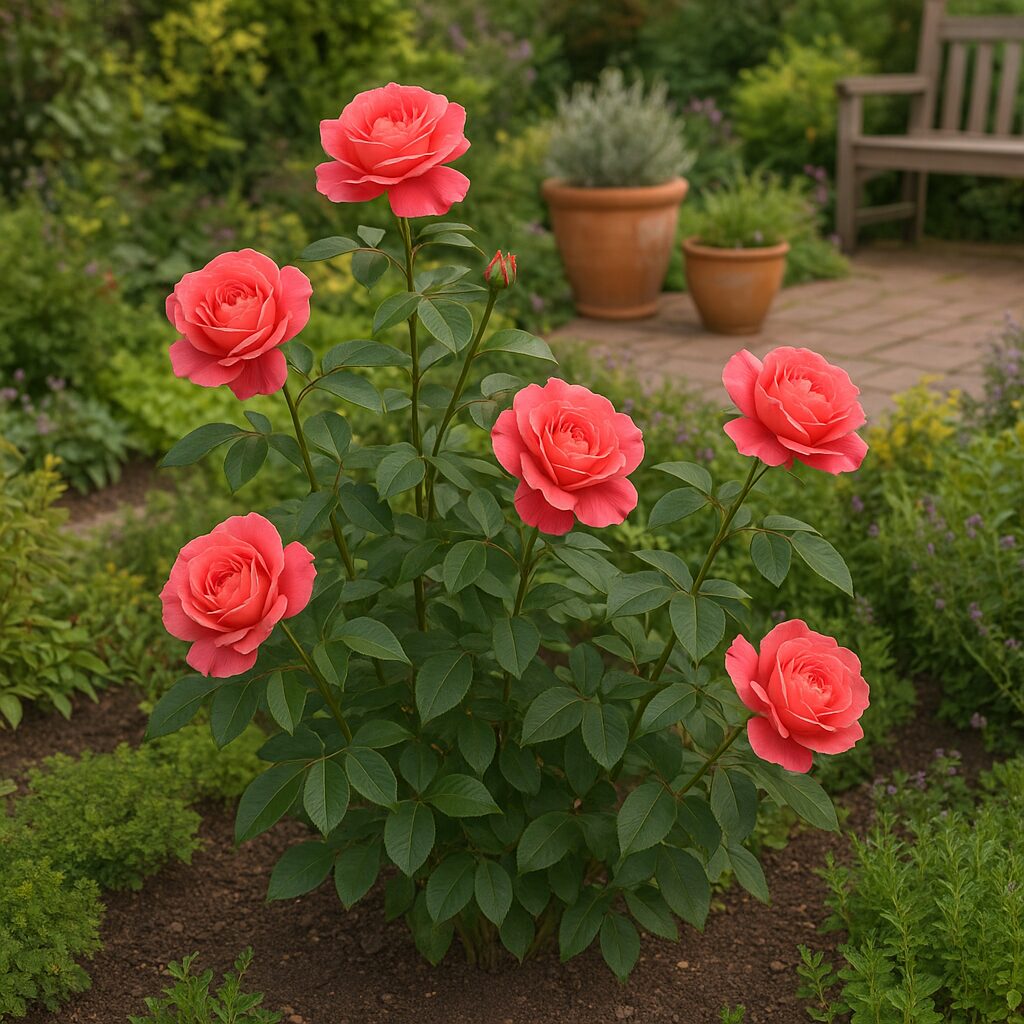 Rosa 'fragrant Cloud' - Hybrid Tea Roses & Landscaping Plants